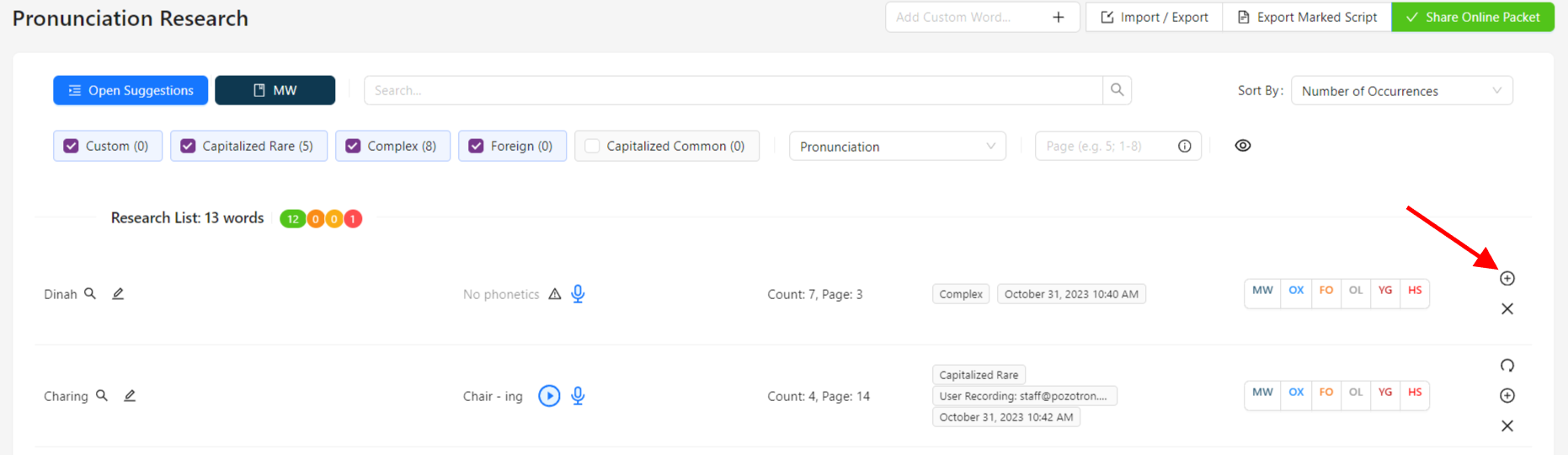 Using the Custom Pronunciation Dictionary