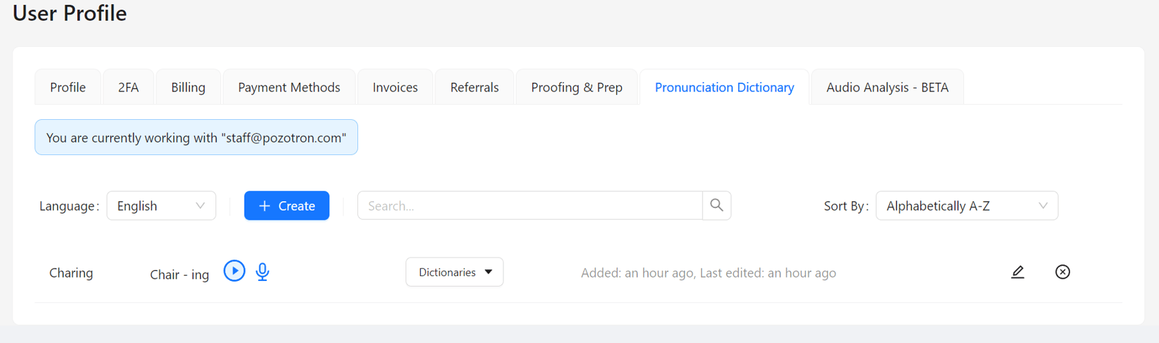 Using the Custom Pronunciation Dictionary