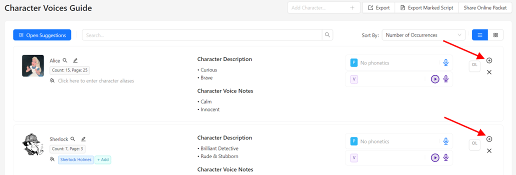 Using the Custom Character Guide